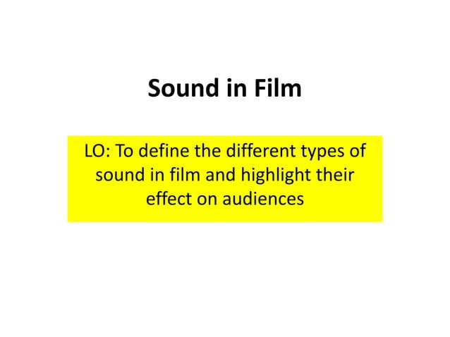 Sound in Film | PPT