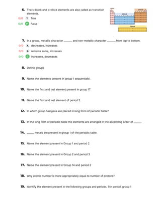 Chapter 5 - Periodic table (ICSE Board) | PDF