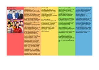 A2 Media G325 Collective identity in youth Case Study Chart | PPT