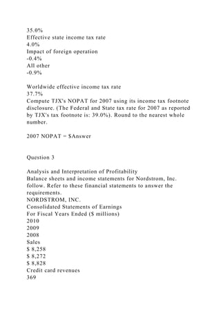 Question 2Compute NOPAT Using Tax Rates from Tax Footnote Th.docx