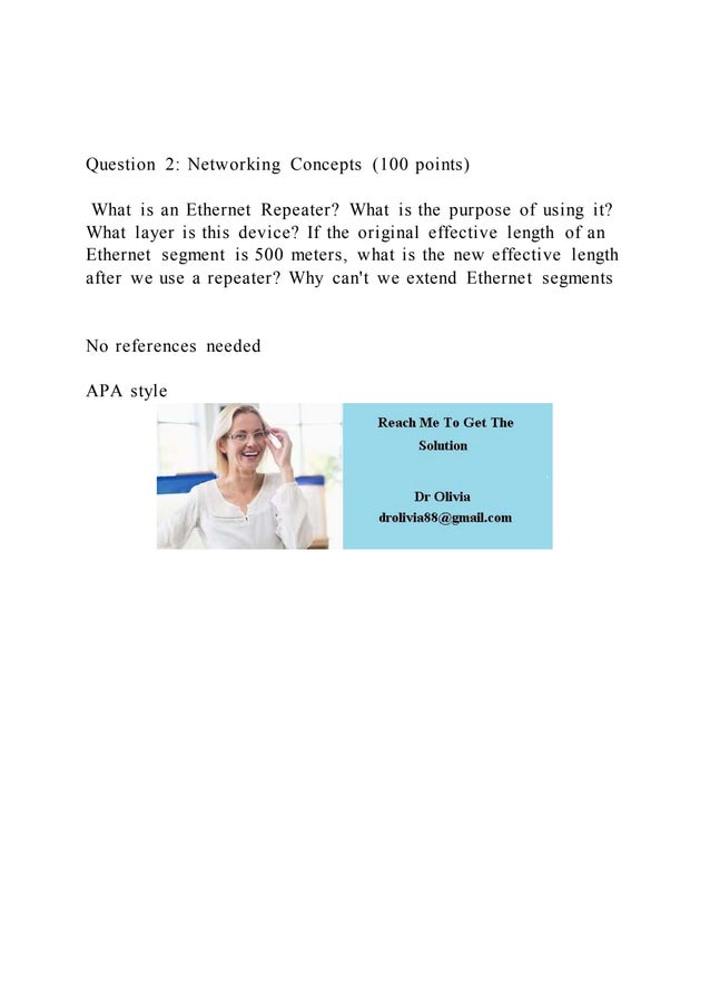 Question 2 Networking Concepts (100 points) What is an Ethe | DOCX