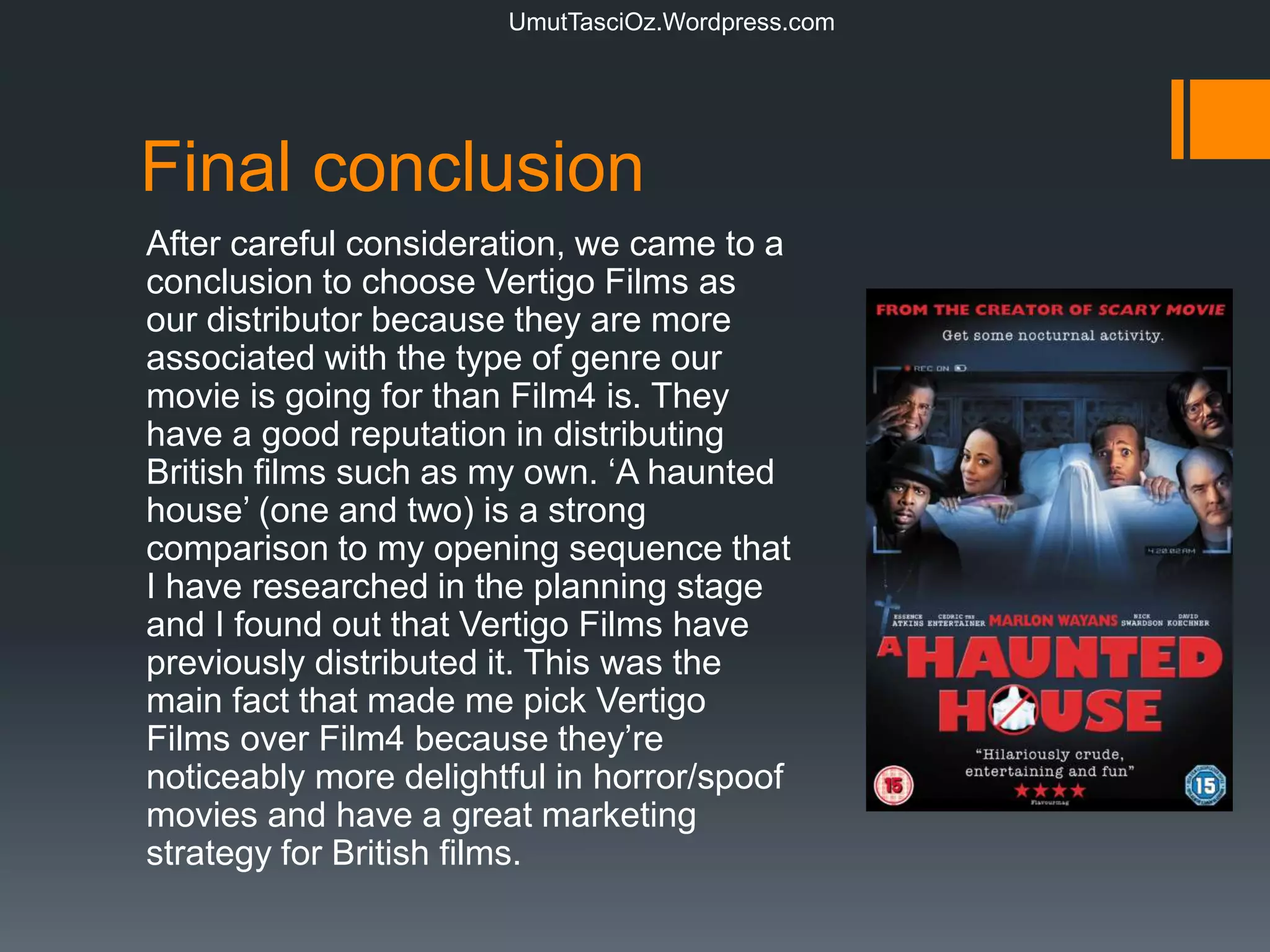 AS MEDIA Question 3 Evaluation FILM DISTRIBUTION | PPT