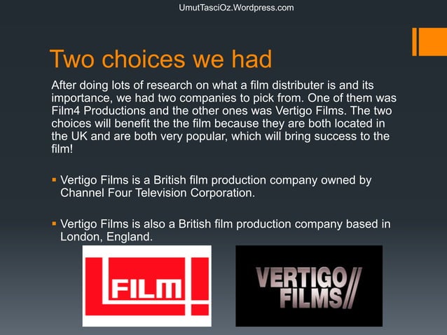 AS MEDIA Question 3 Evaluation FILM DISTRIBUTION | PPT