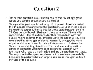 Questionnaire feedback from product analysis | PPT