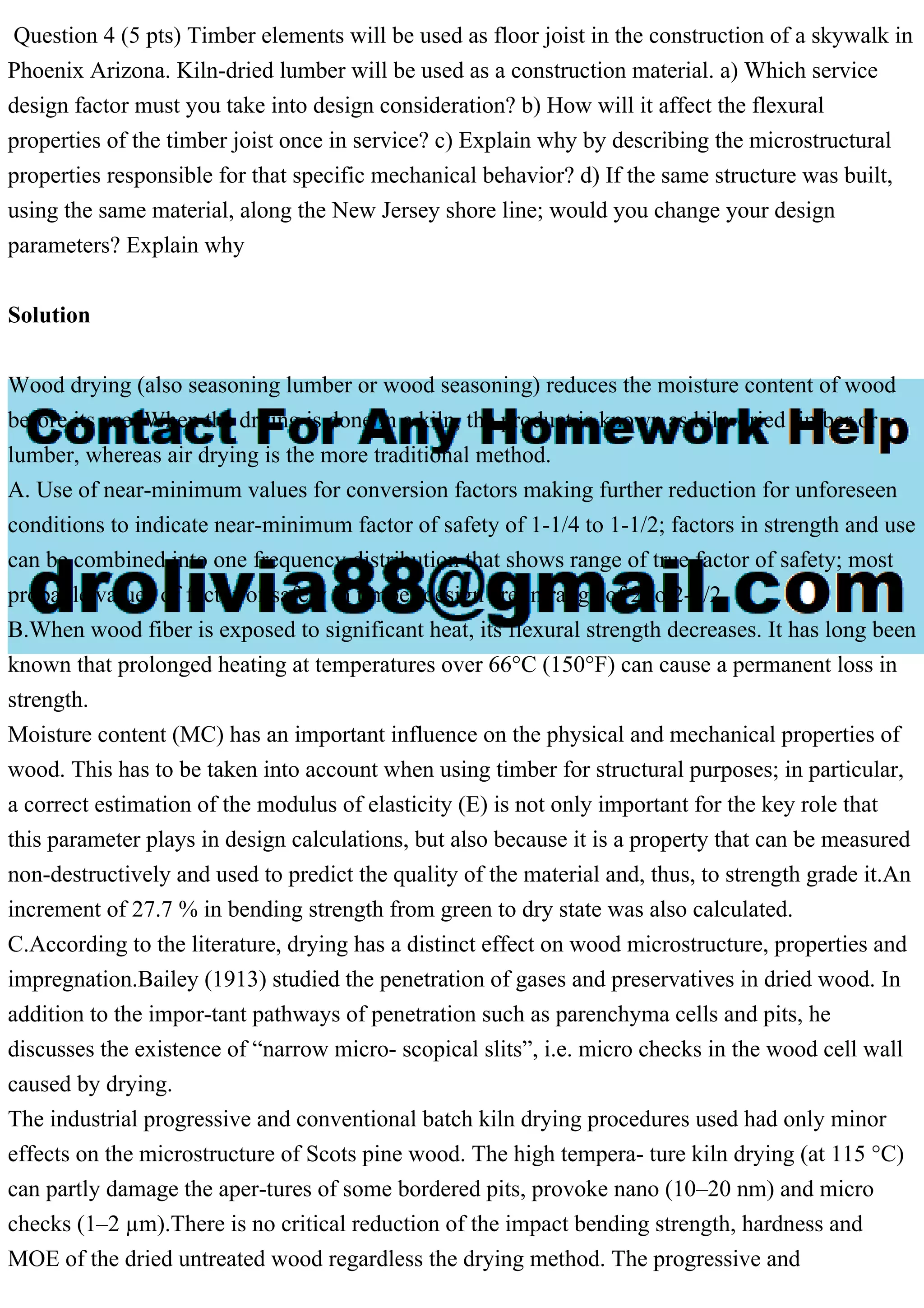 Question 4 (5 pts) Timber elements will be used as floor joist in the.pdf