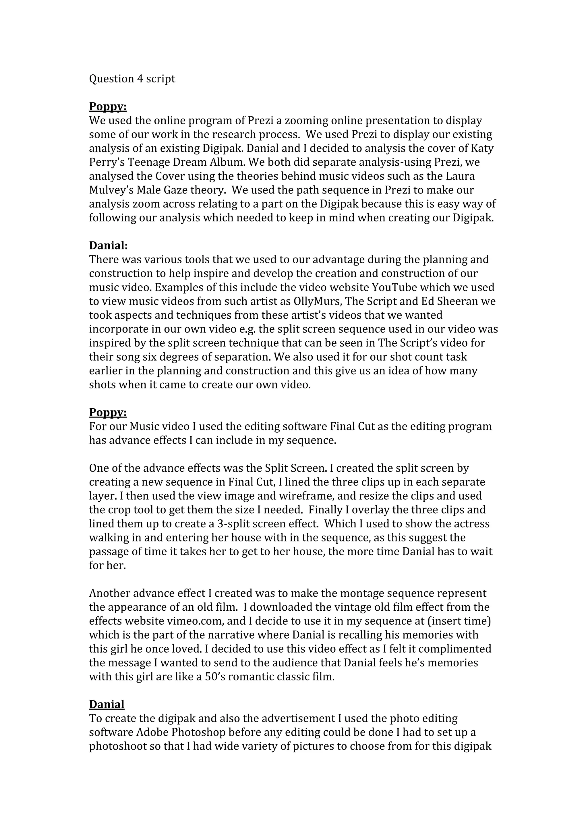 Question 4 script | PDF