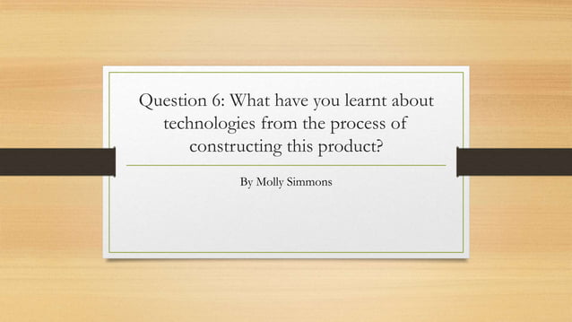 Coursework Evaluation - Question 6 | PPT