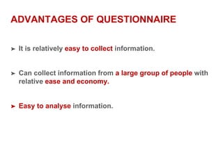 Questionaaire Design in Research by Dr Minakshi | PPTX