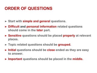 Questionaaire Design in Research by Dr Minakshi | PPTX