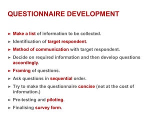 Questionaaire Design in Research by Dr Minakshi | PPTX