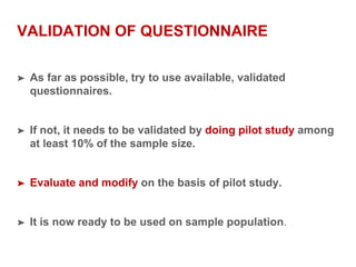Questionaare design in research | PPT
