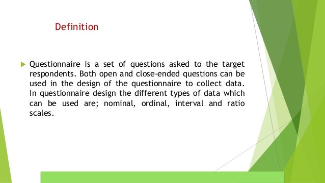 Questionnaire Development