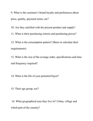 Questionaire bakery | DOCX