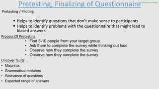 Questionaire design | PPTX