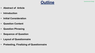 Questionaire design | PPTX