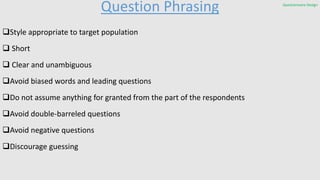 Questionaire design | PPTX