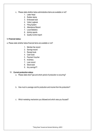 Questionaire of libco assessment | PDF