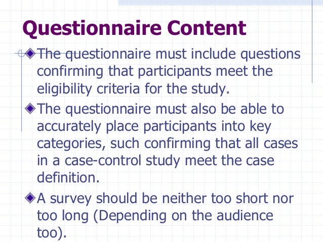 Questionnaires 6 steps for research method.