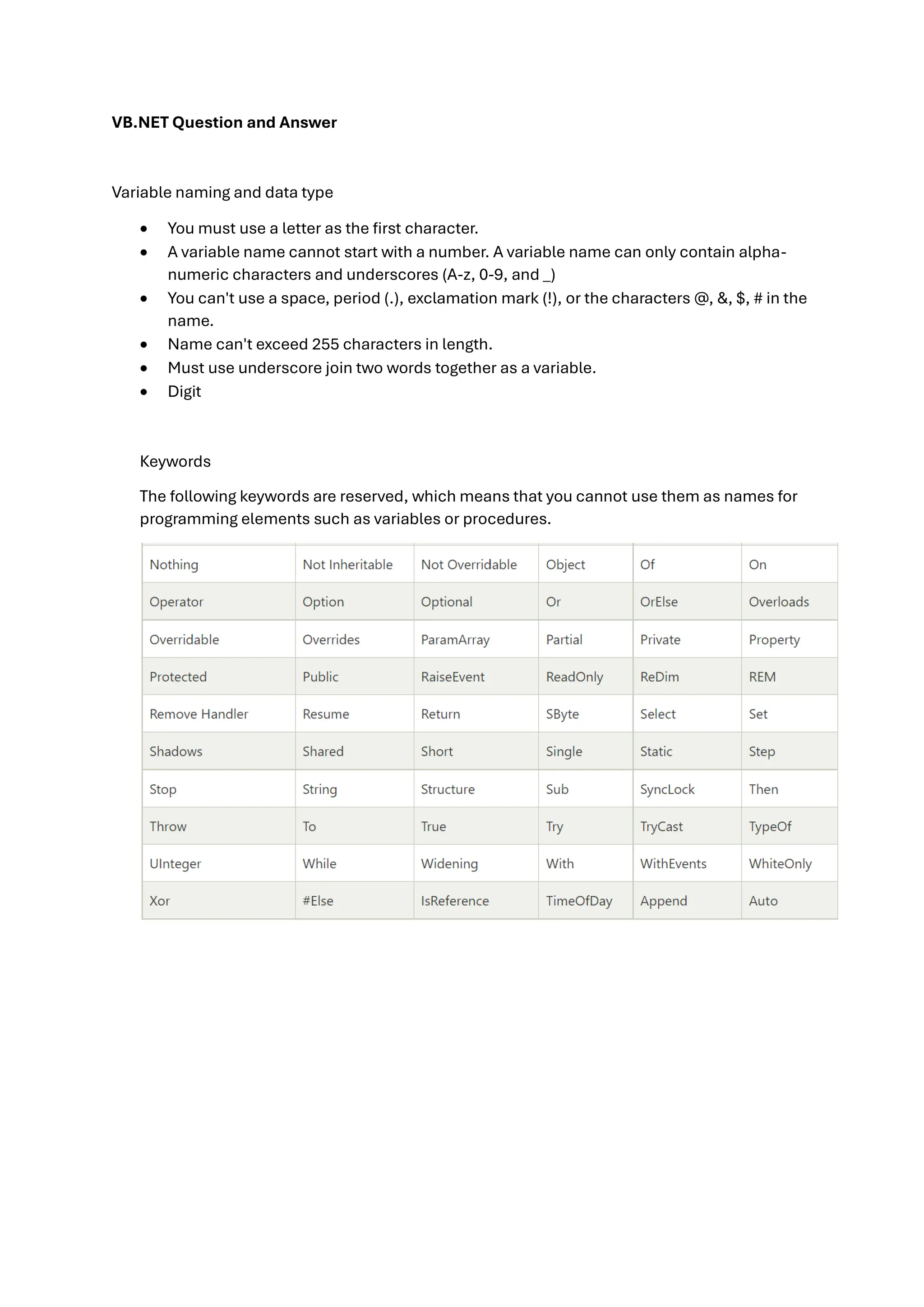 Visual Basic .NET Question and Answer (2024) | PDF | Programming Languages | Computing