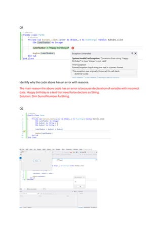 Visual Basic .NET Question and Answer (2024) | PDF | Programming Languages | Computing