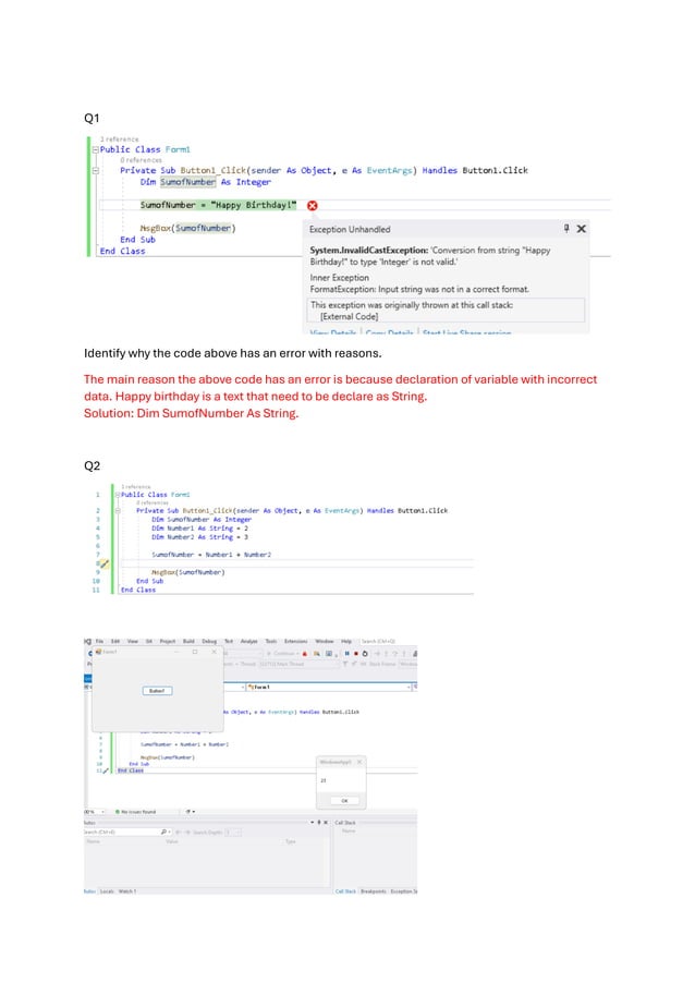 Visual Basic .NET Question and Answer (2024) | PDF