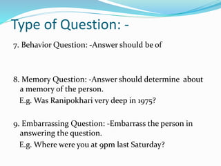 Question and questionnaire design | PPTX