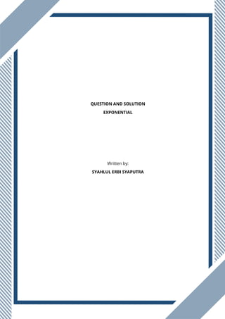 Question And Solutions Exponential Pdf