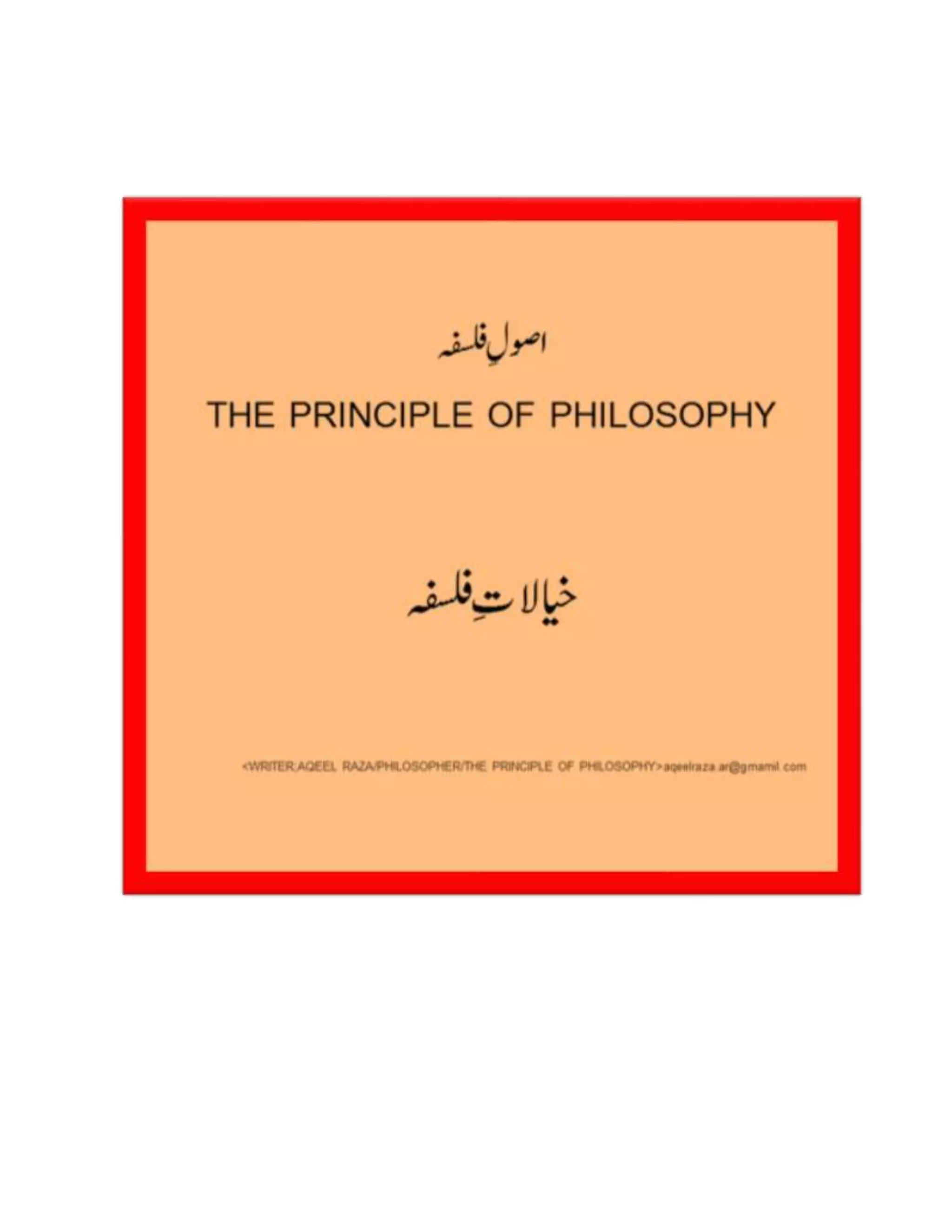 THE PRINCIPLE OF PHILOSOPHY | PDF