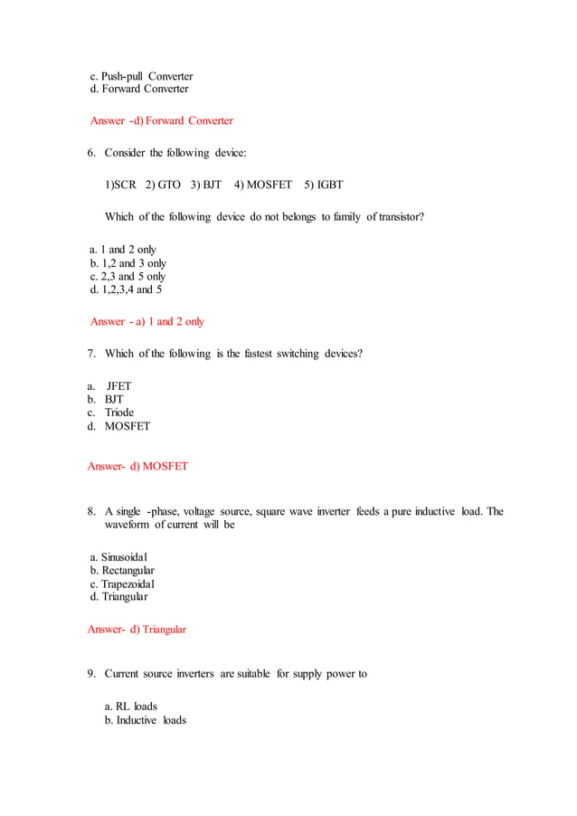 power electronics question paper | DOCX | Consumer Electronics | Technology & Computing