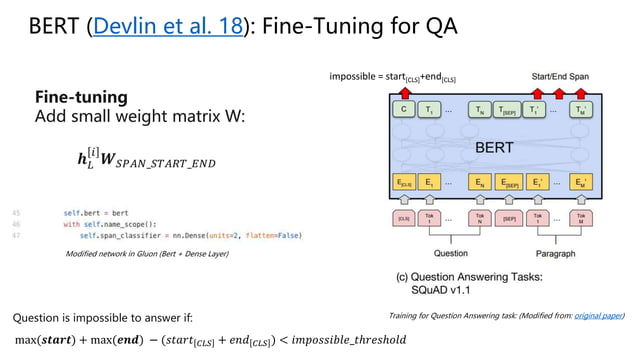 Fine-tuning BERT for Question Answering | PPT