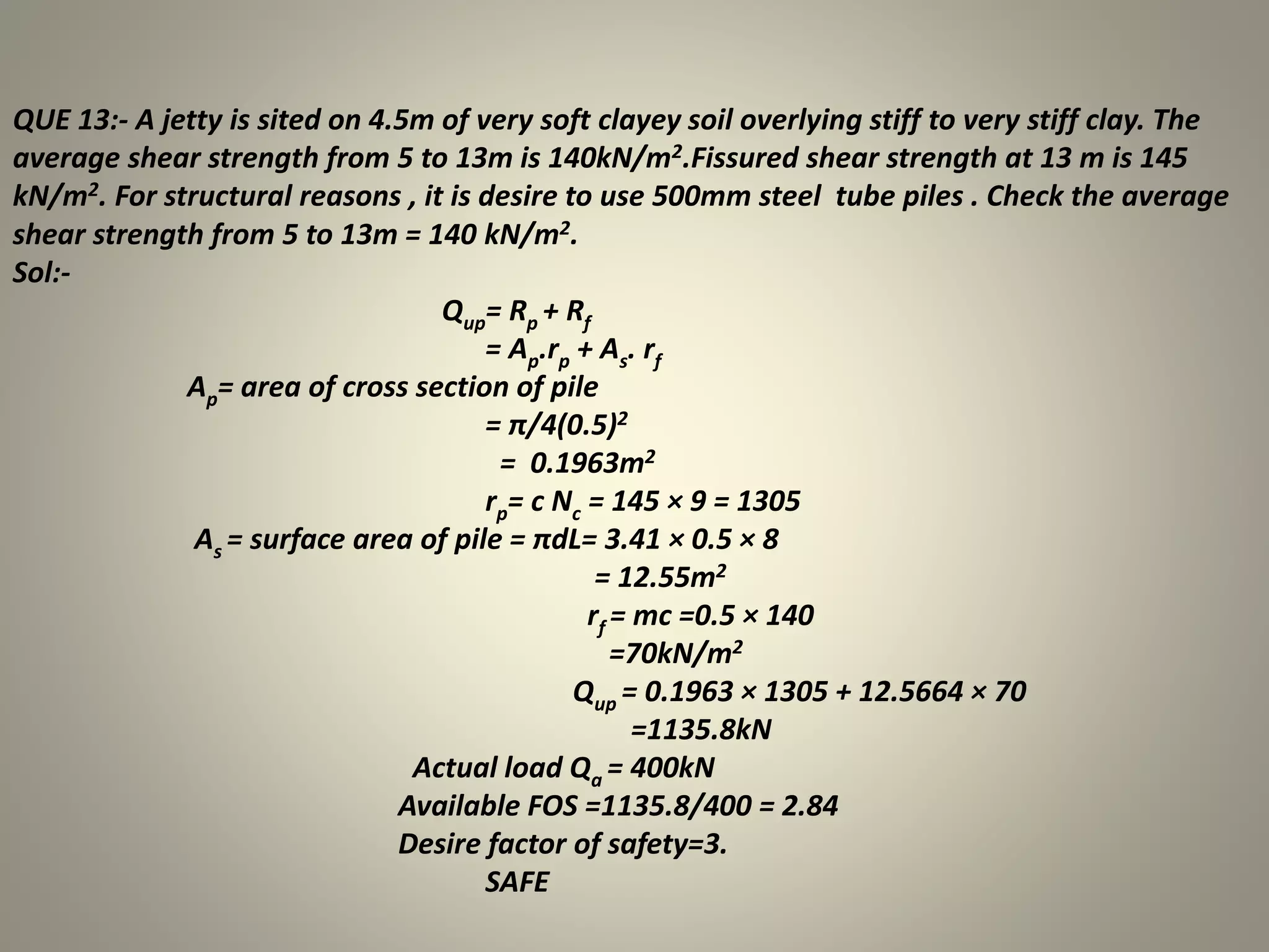 Numerical problem and solution on pile capacity (usefulsearch.org) ( usefulsearch.org) (useful ...