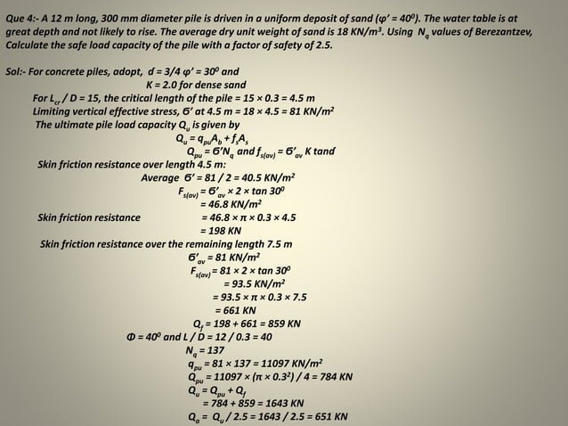 Numerical problem and solution on pile capacity (usefulsearch.org) ( usefulsearch.org) (useful ...