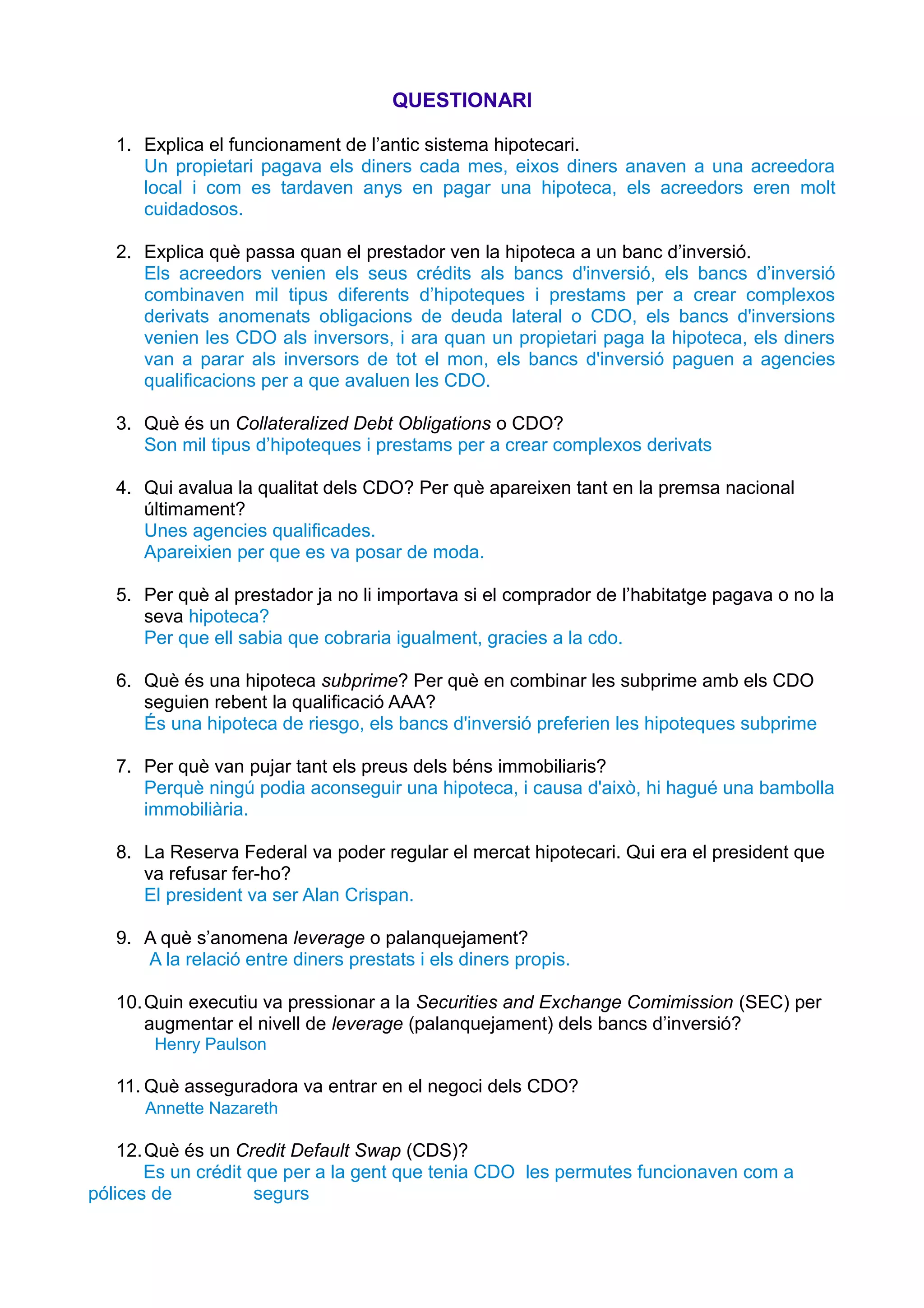 QUESTIONARI | PDF