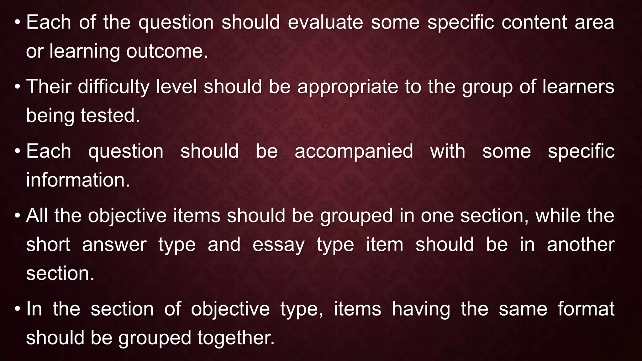 QUESTION BANK PREPARATION, VALIDATION, MODERATION BY PANEL, UTILIZATION ...