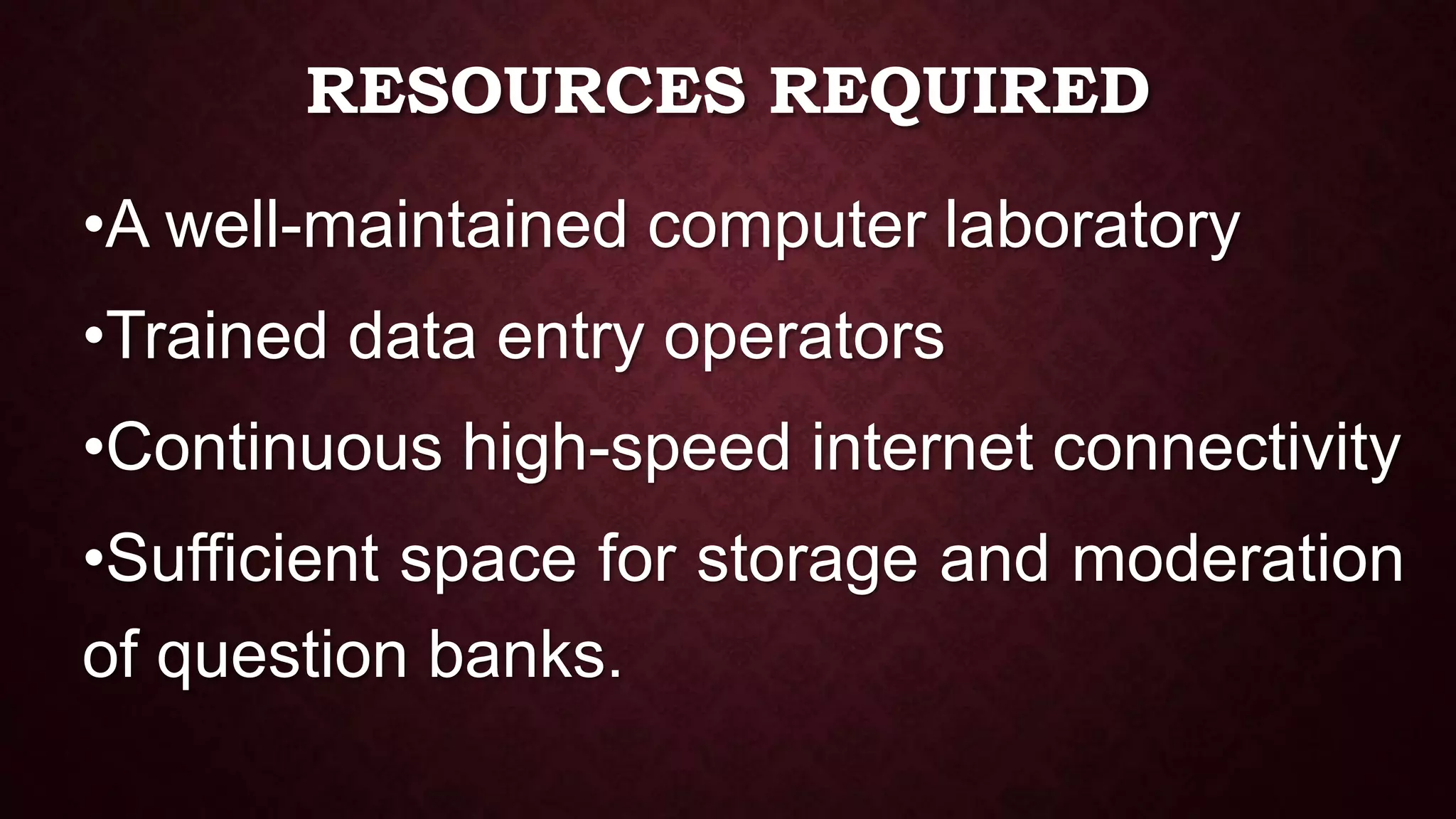 QUESTION BANK PREPARATION, VALIDATION, MODERATION BY PANEL, UTILIZATION ...