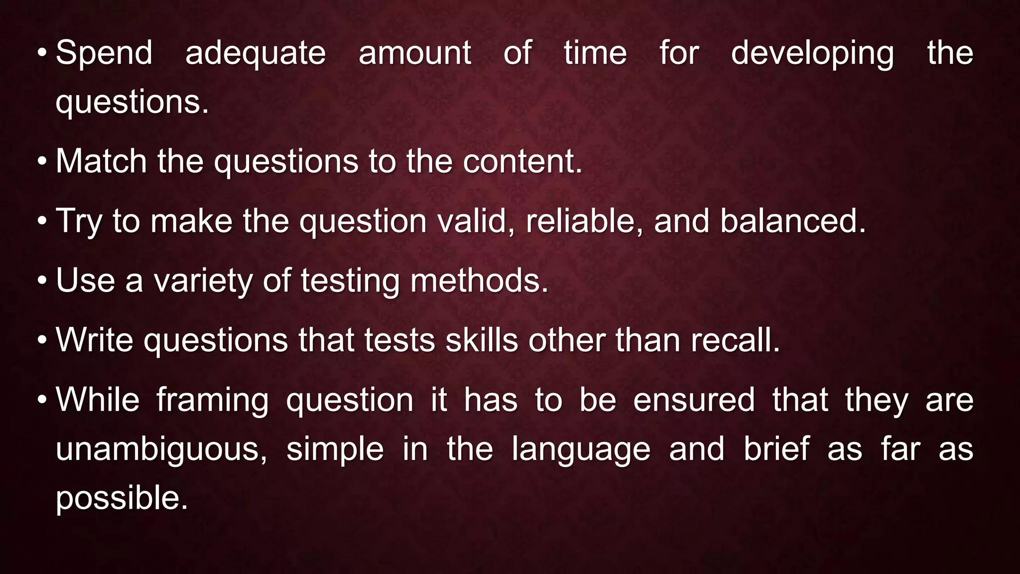 QUESTION BANK PREPARATION, VALIDATION, MODERATION BY PANEL, UTILIZATION ...