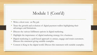 Question bank - Digital Marketing | PPT
