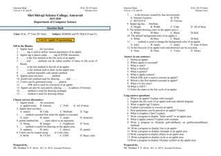 B.Sc. III(VI Sem) Question Bank Advance Java(Unit:1,2, and 5) | PDF