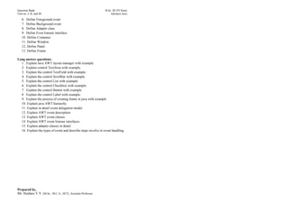 B.Sc. III(VI Sem) Question Bank Advance Java(Unit:1,2, and 5) | PDF