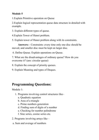 Question Bank DS | PDF