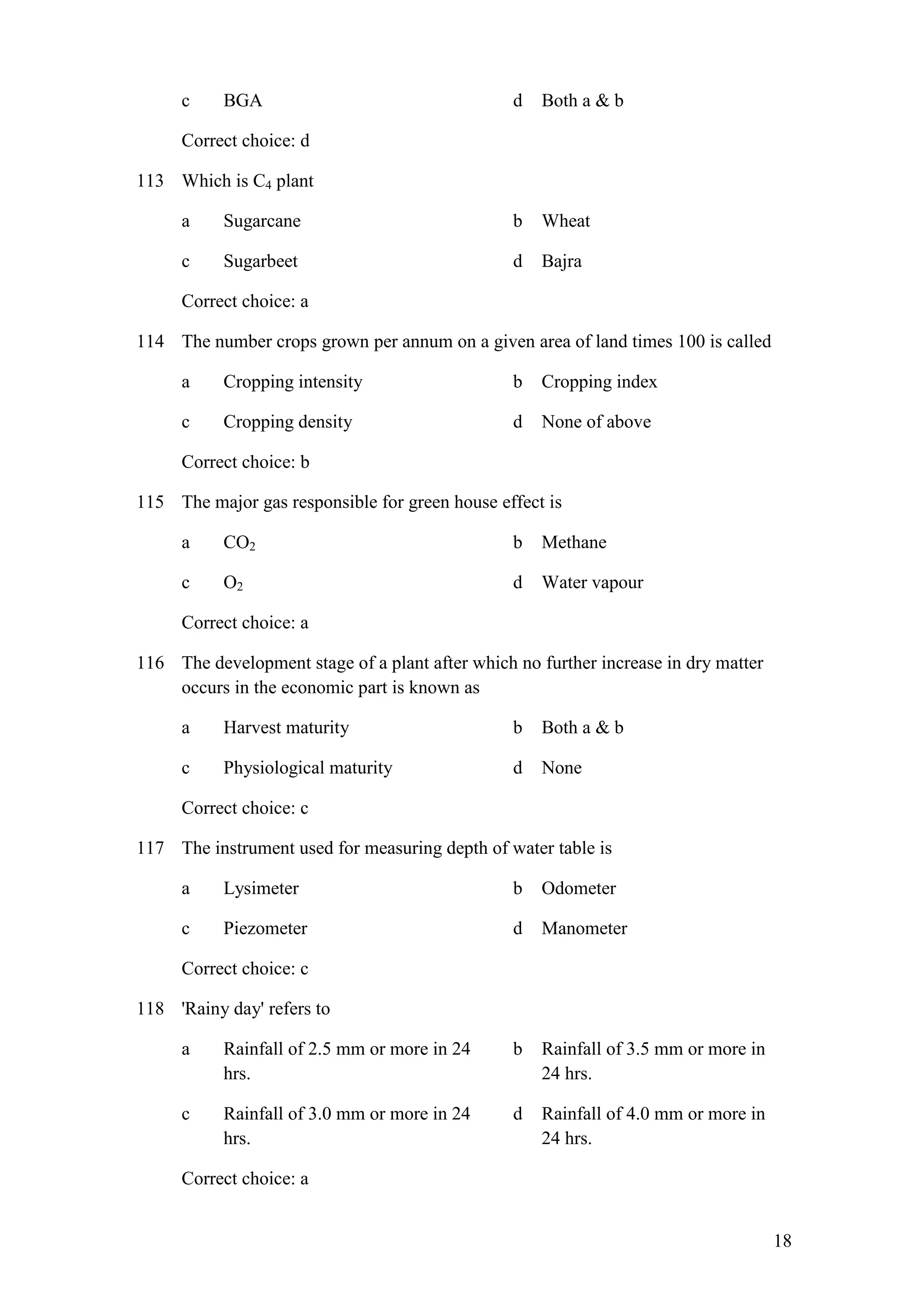 Question bank for Agriculture | PDF