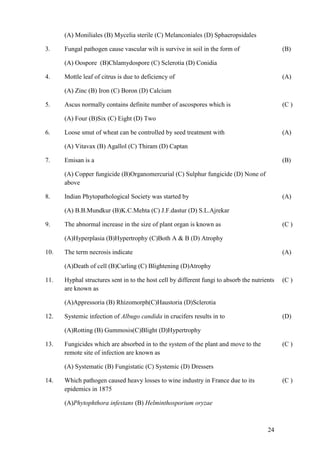 Question bank for Agriculture | PDF