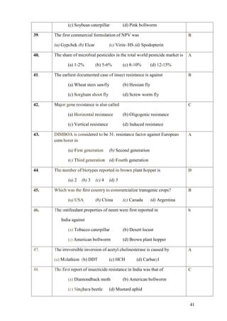 Question bank for Agriculture | PDF