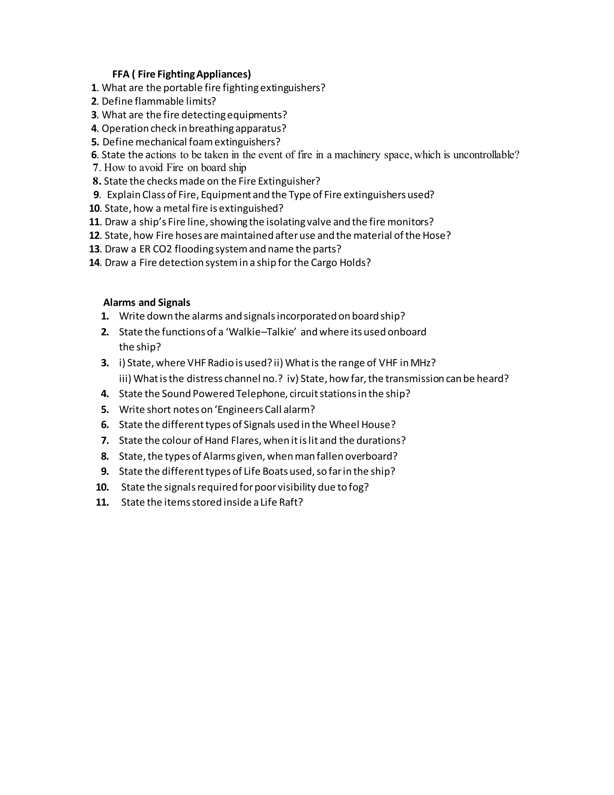 Graduate marine engineering(GME)important questions | DOCX