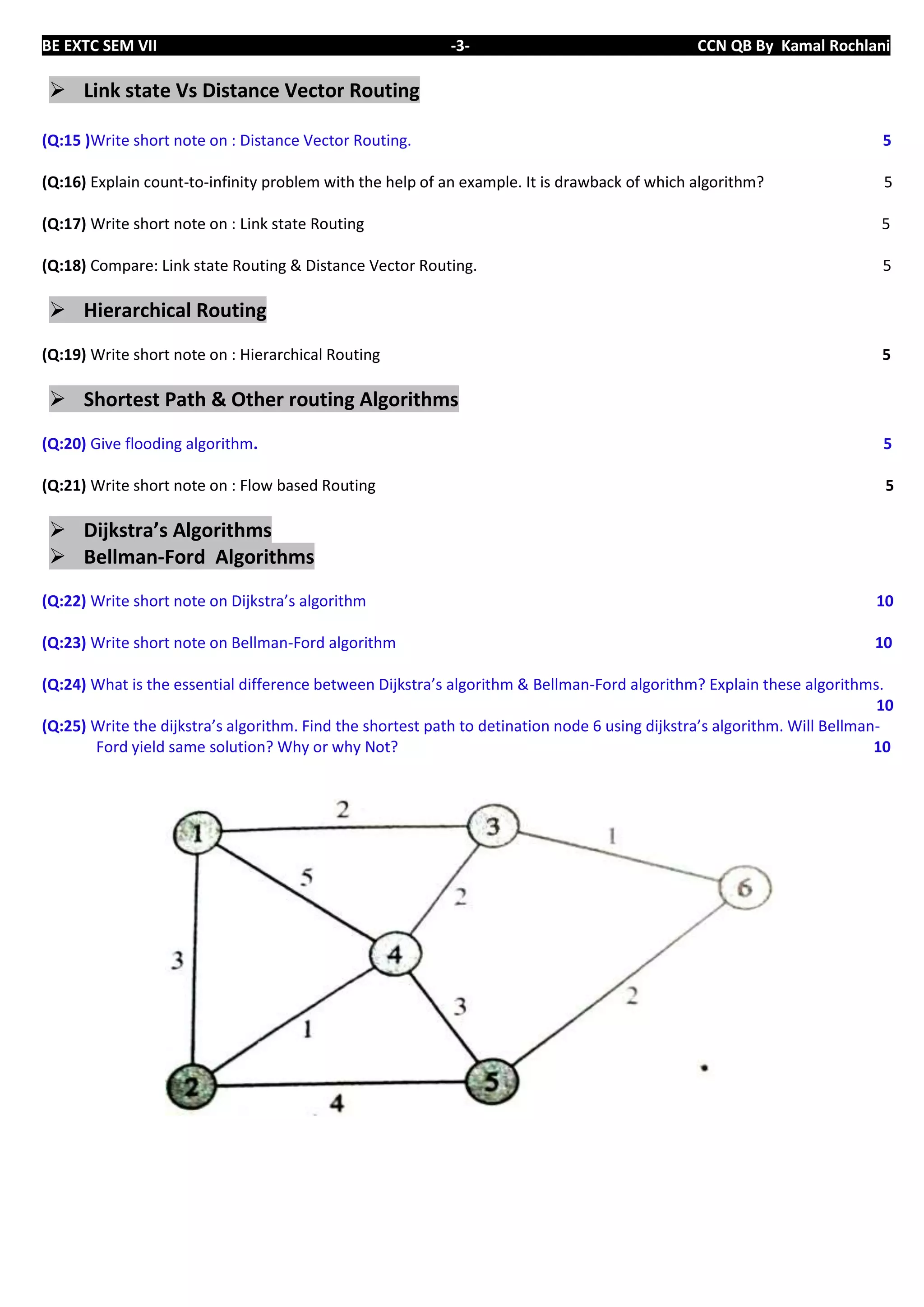 Question bank of module iv packet switching networks | DOCX | Computer Networking | Computing