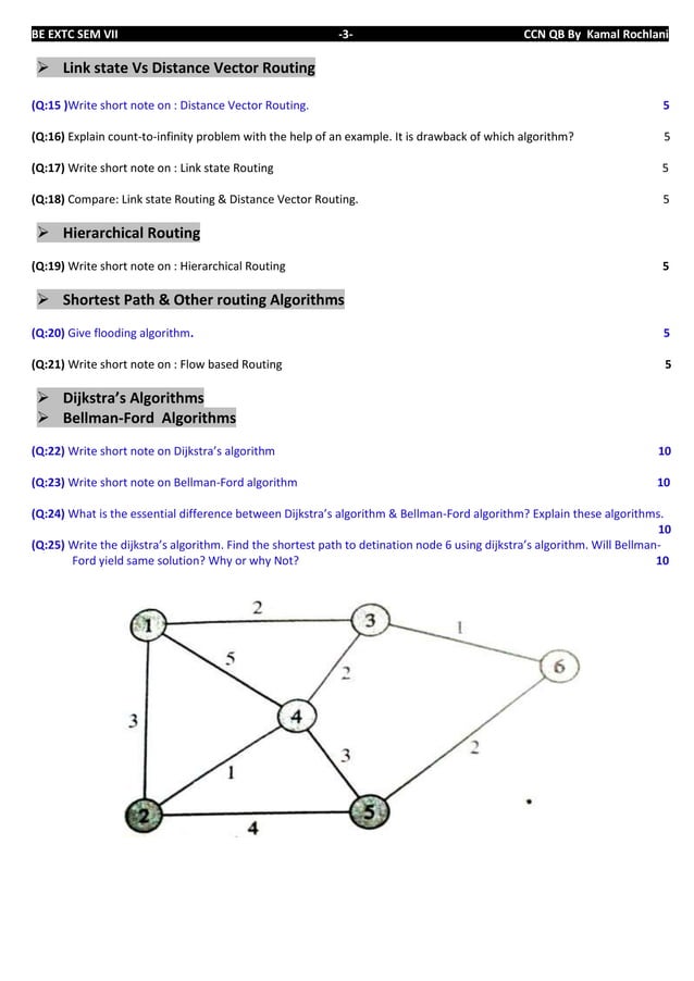 Question bank of module iv packet switching networks | PDF
