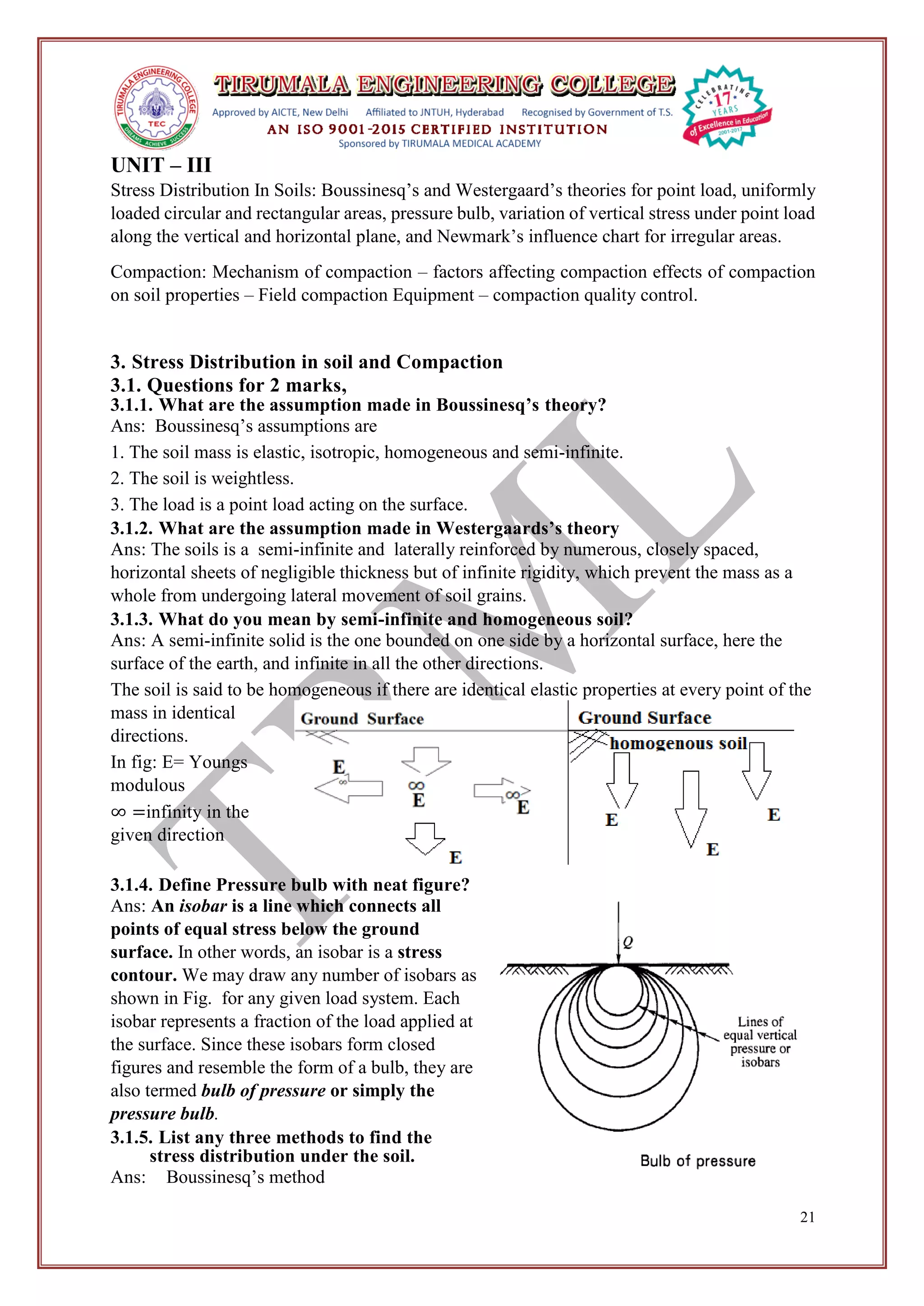 Question bank of soil mechanics | PDF