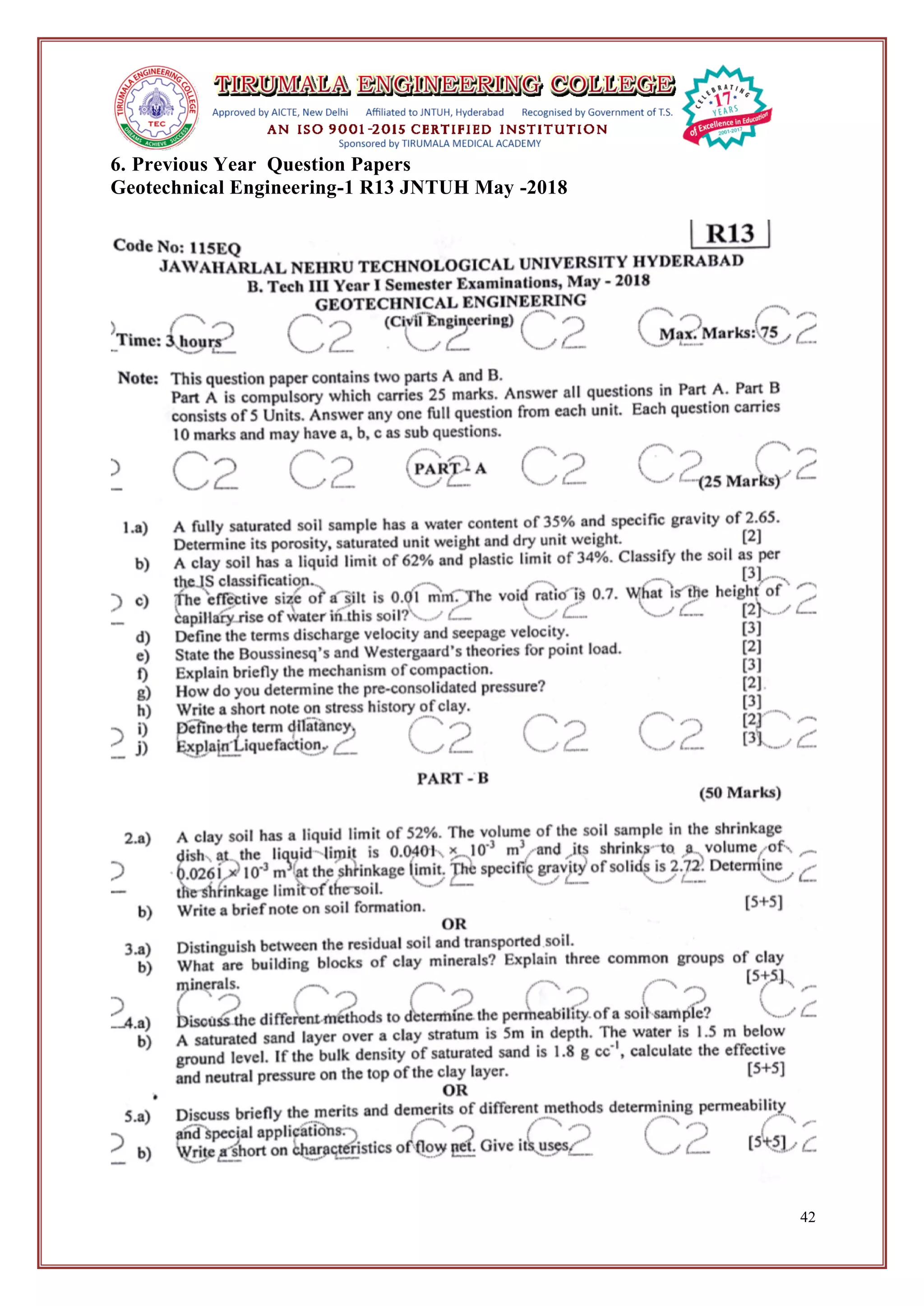Question bank of soil mechanics | PDF
