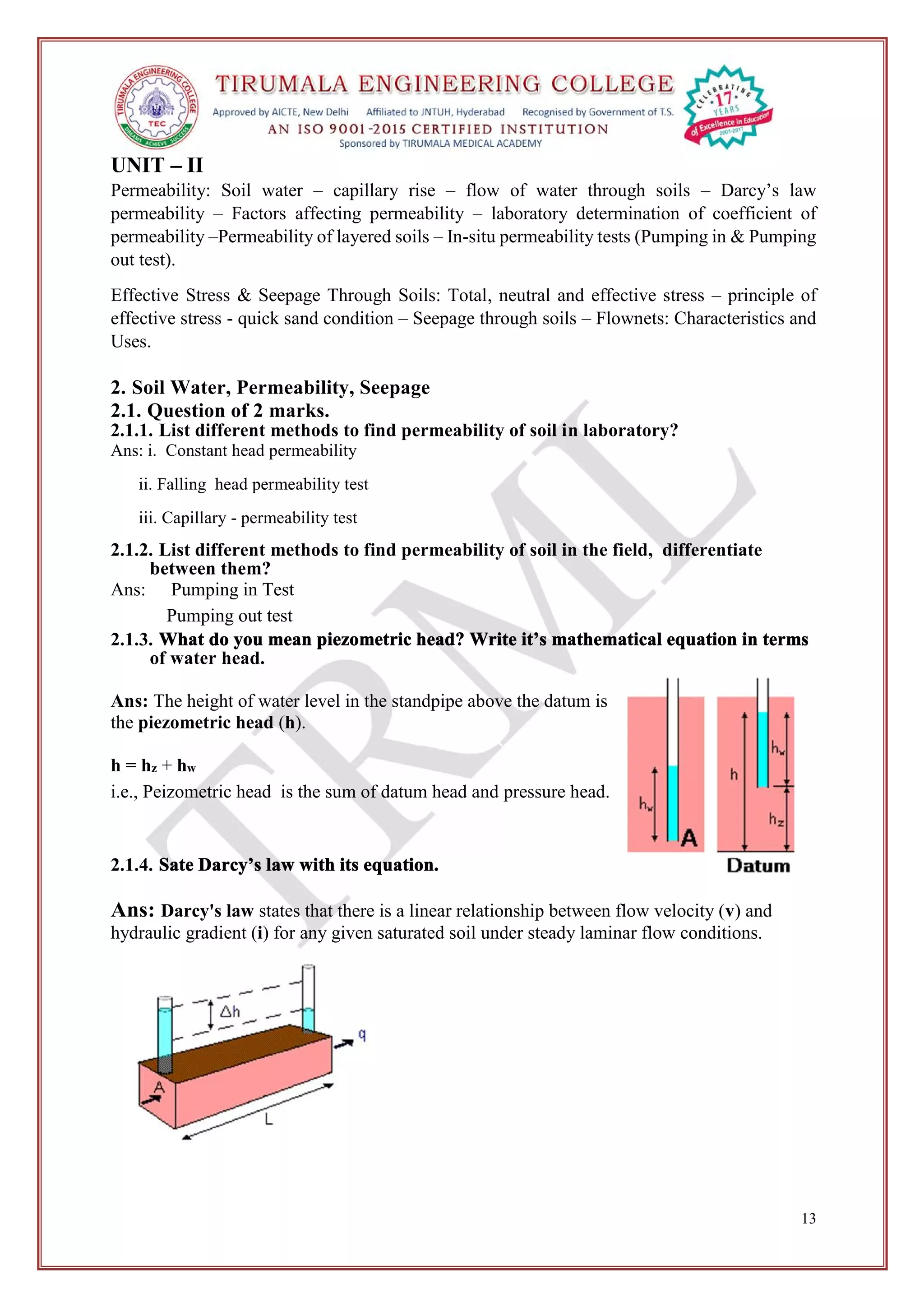Question bank of soil mechanics | PDF