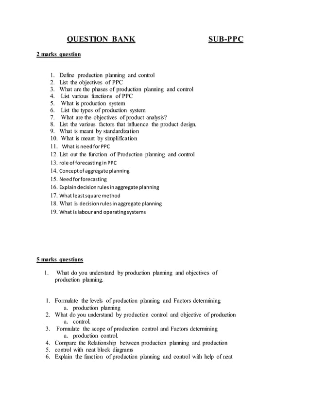 Question bank ppc | PDF